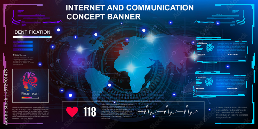 Internet and communications. Concept banner. An innovative cyber space ...