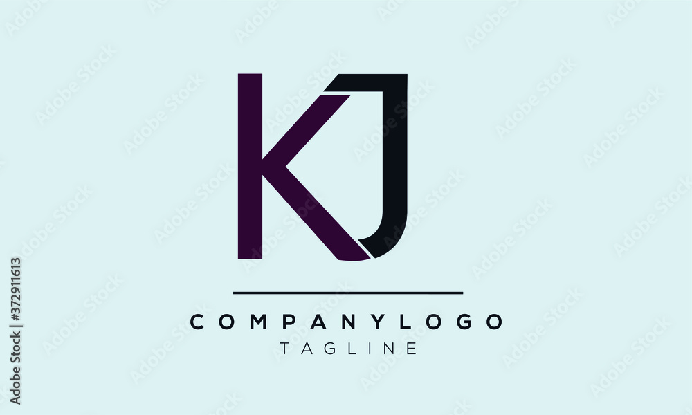 KJ initials monogram letter text alphabet logo design Stock Vector ...