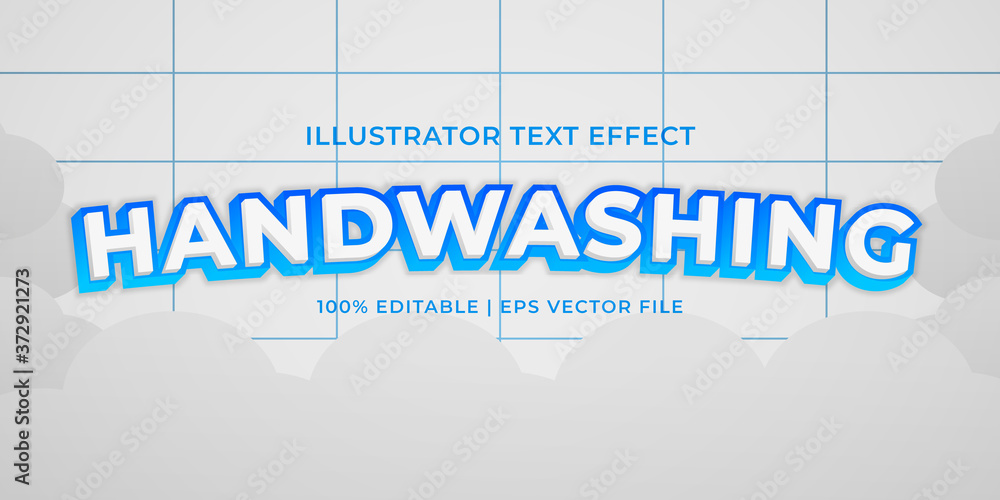 Handwashing illustrator text effect. Editable illustrator text effect ...