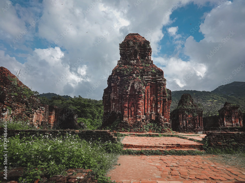 My son My Son Cham Temple a cluster of abandoned and partially ruined ...