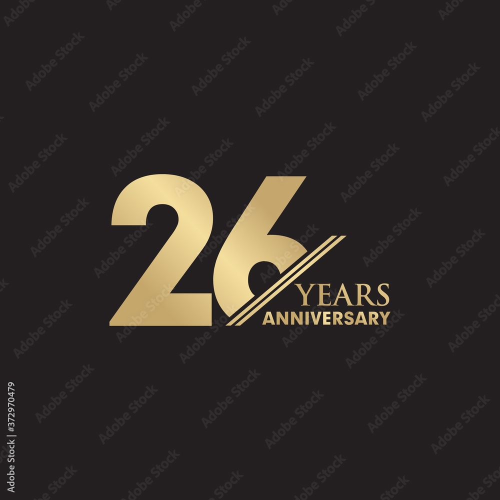 26th year anniversary emblem logo design template Stock Vector | Adobe ...