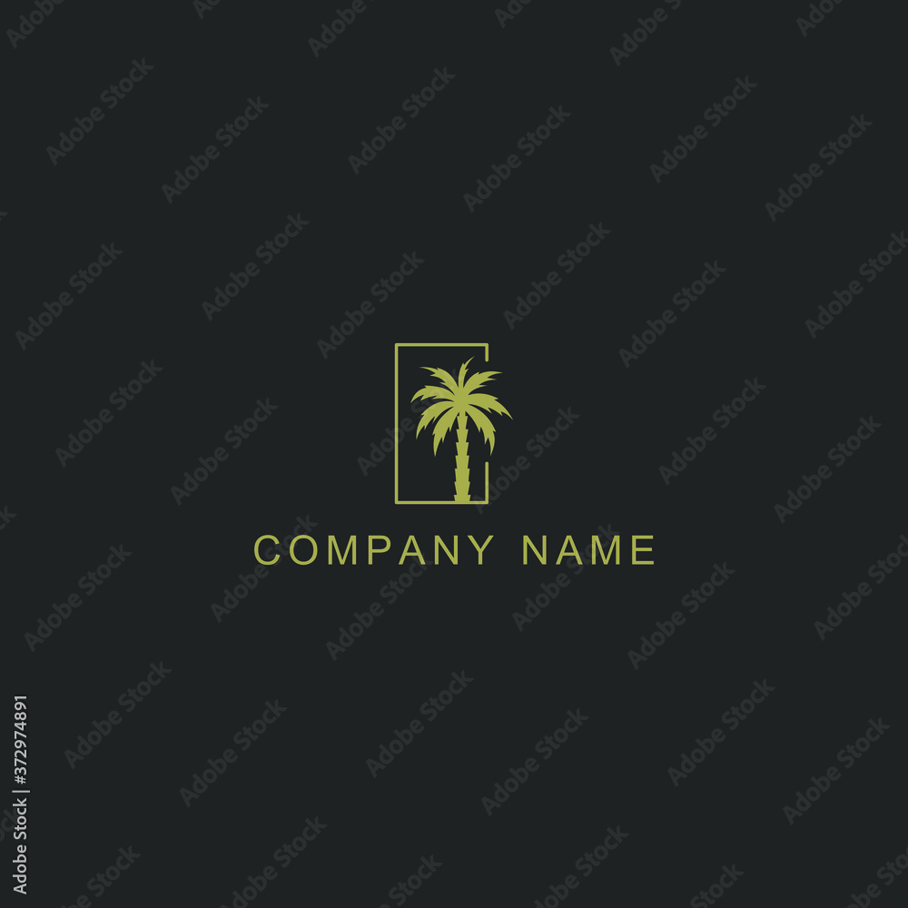 palm trees icon vector logo design. palm trees template quality logo ...
