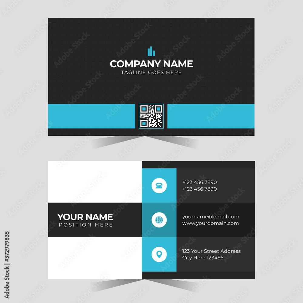 Corporate Business Card Template Stock Vector | Adobe Stock