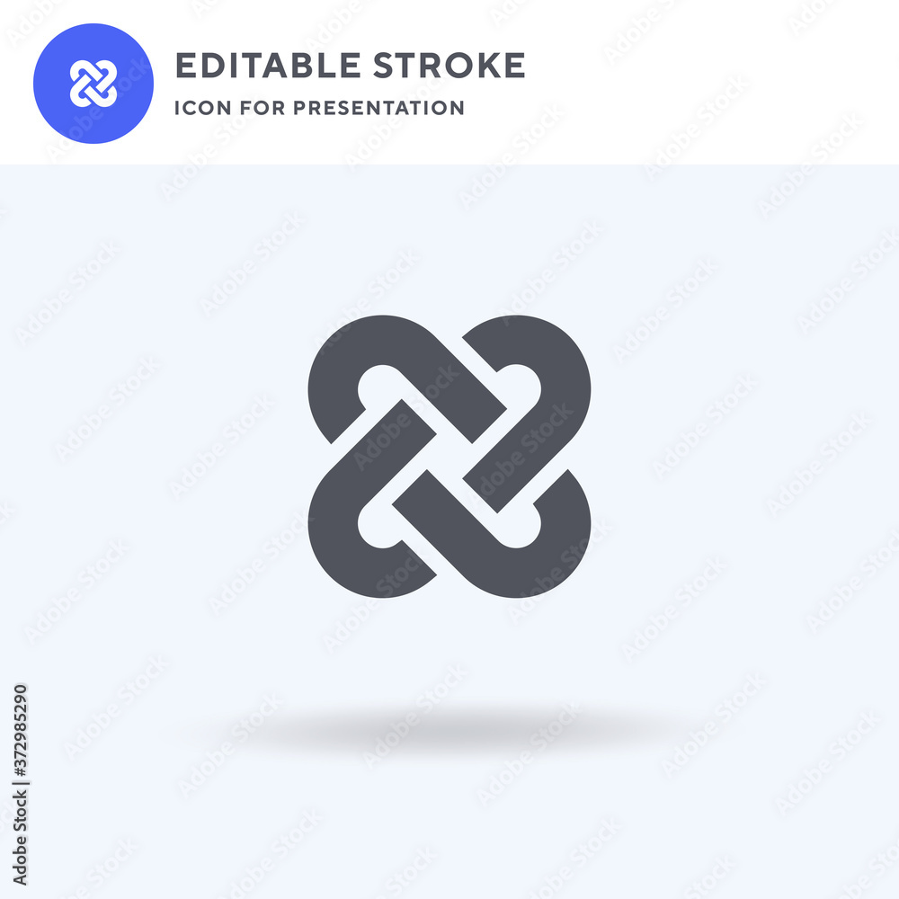 Interlocking icon vector, filled flat sign, solid pictogram isolated on ...