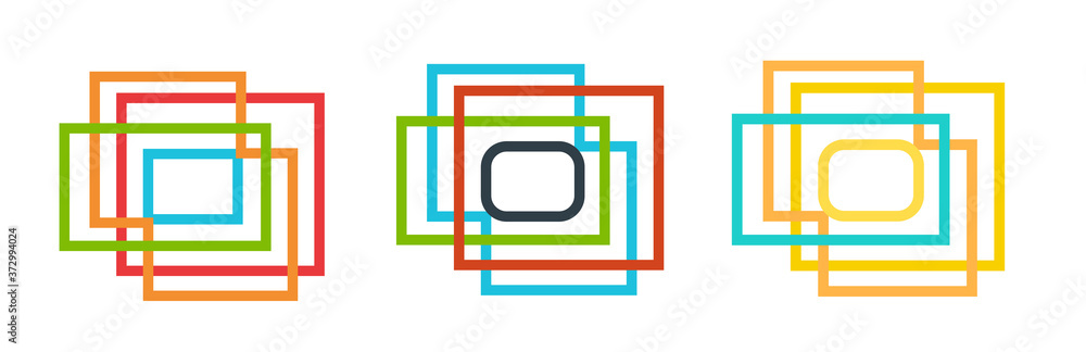 Abstract Linear geometric Colourful Design, Graphic Template ...