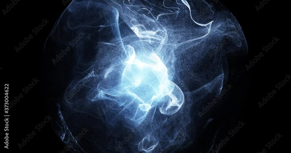 Wispy smoke in motion inside sphere. perfect for logos and overlay ...