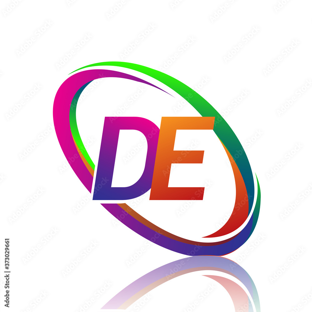 letter DE logotype design for company name colorful swoosh. vector logo ...