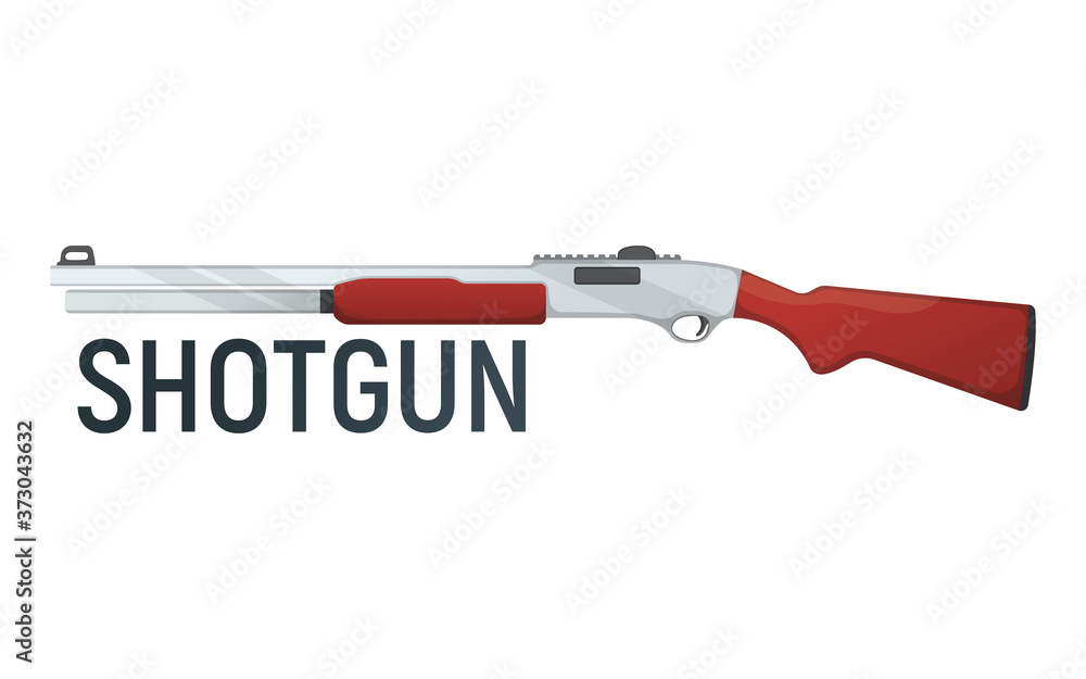 Shotgun icon personal self defense weapon, concept cartoon vector ...