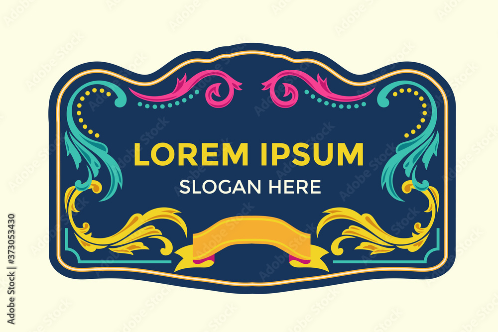 Fileteado Style Border Template Vector with flourish ornate Stock ...