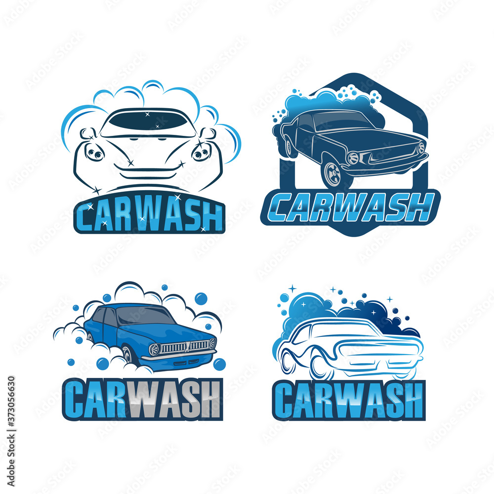 car wash service logo vector set design Stock Vector | Adobe Stock