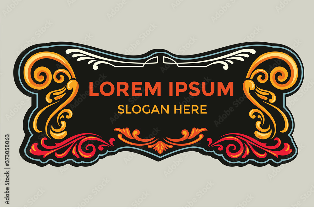 Fileteado Style Border Template Vector with flourish ornate vector de ...