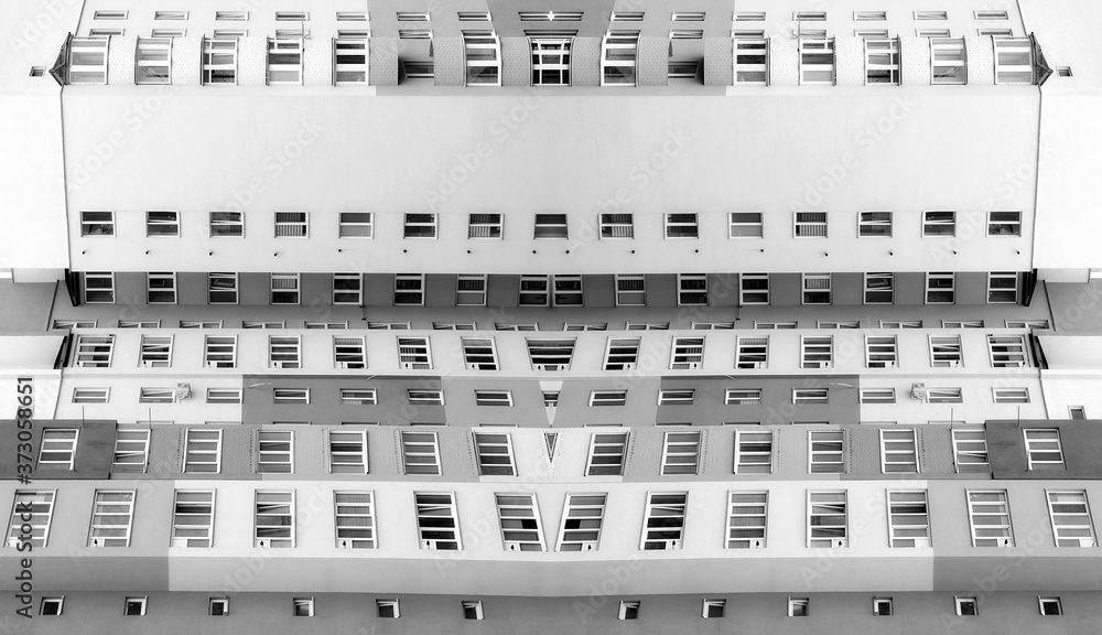 symmetrical image of the facade of the library in Vinnytsia Stock Photo ...