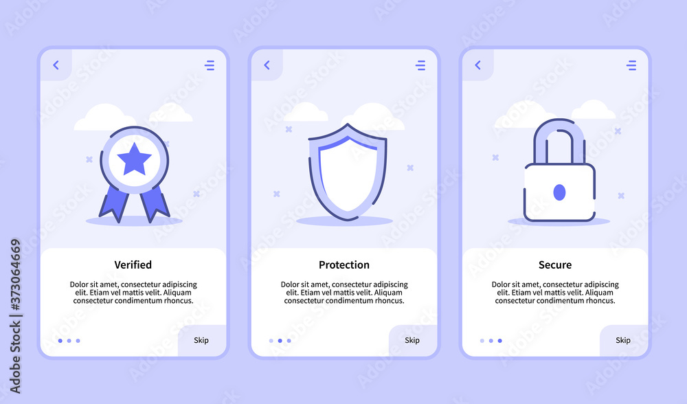 Security verified protection secure onboarding screen for mobile apps ...