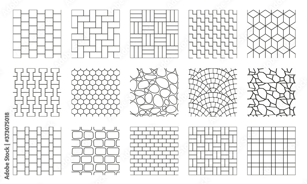 Set of vector street pavements. Top view. Stock Vector | Adobe Stock