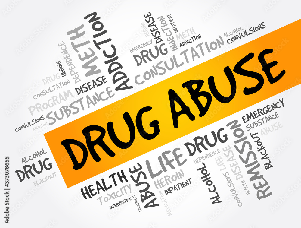 Drug Abuse word cloud collage, health concept background Stock Vector ...