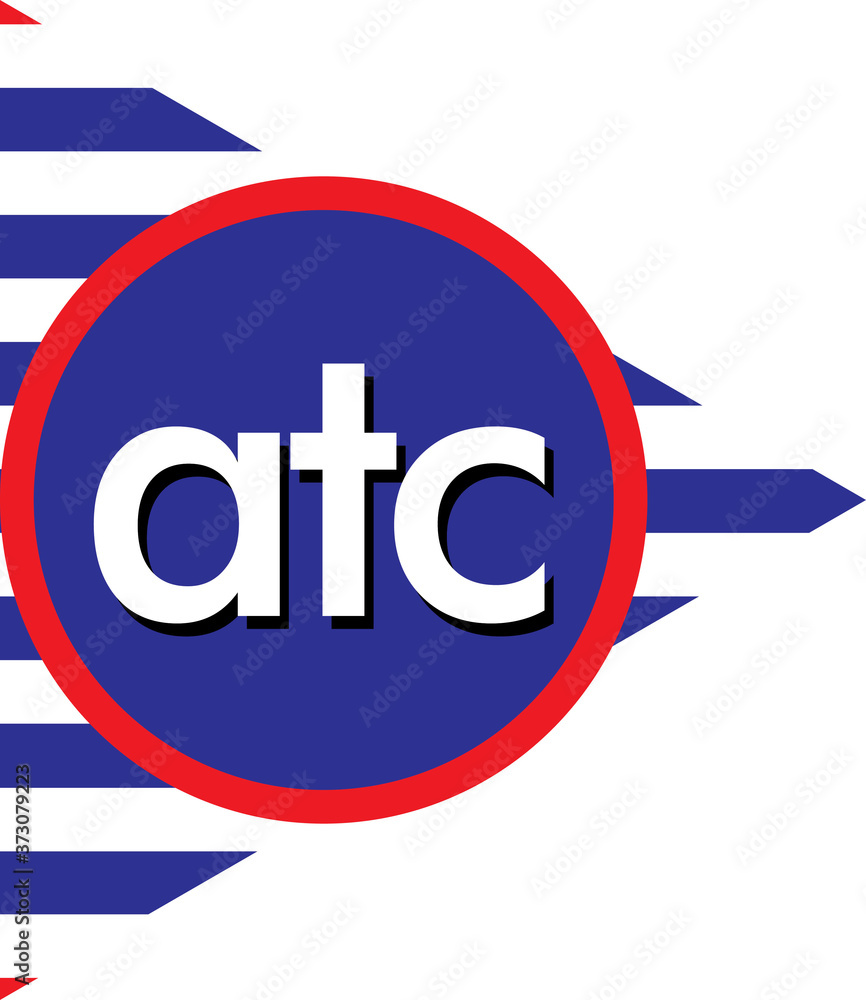 ATC Alphabet logo design. digital illustration. Stock Illustration ...
