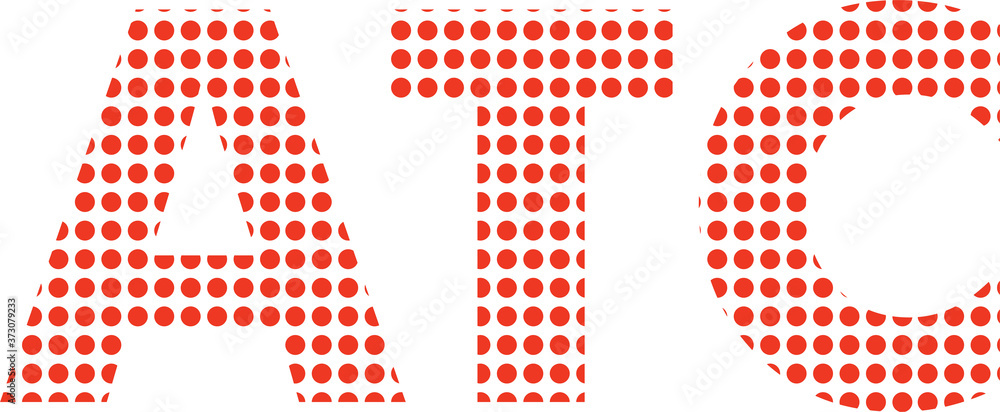 ATC Alphabet logo design. digital illustration. Stock Illustration ...