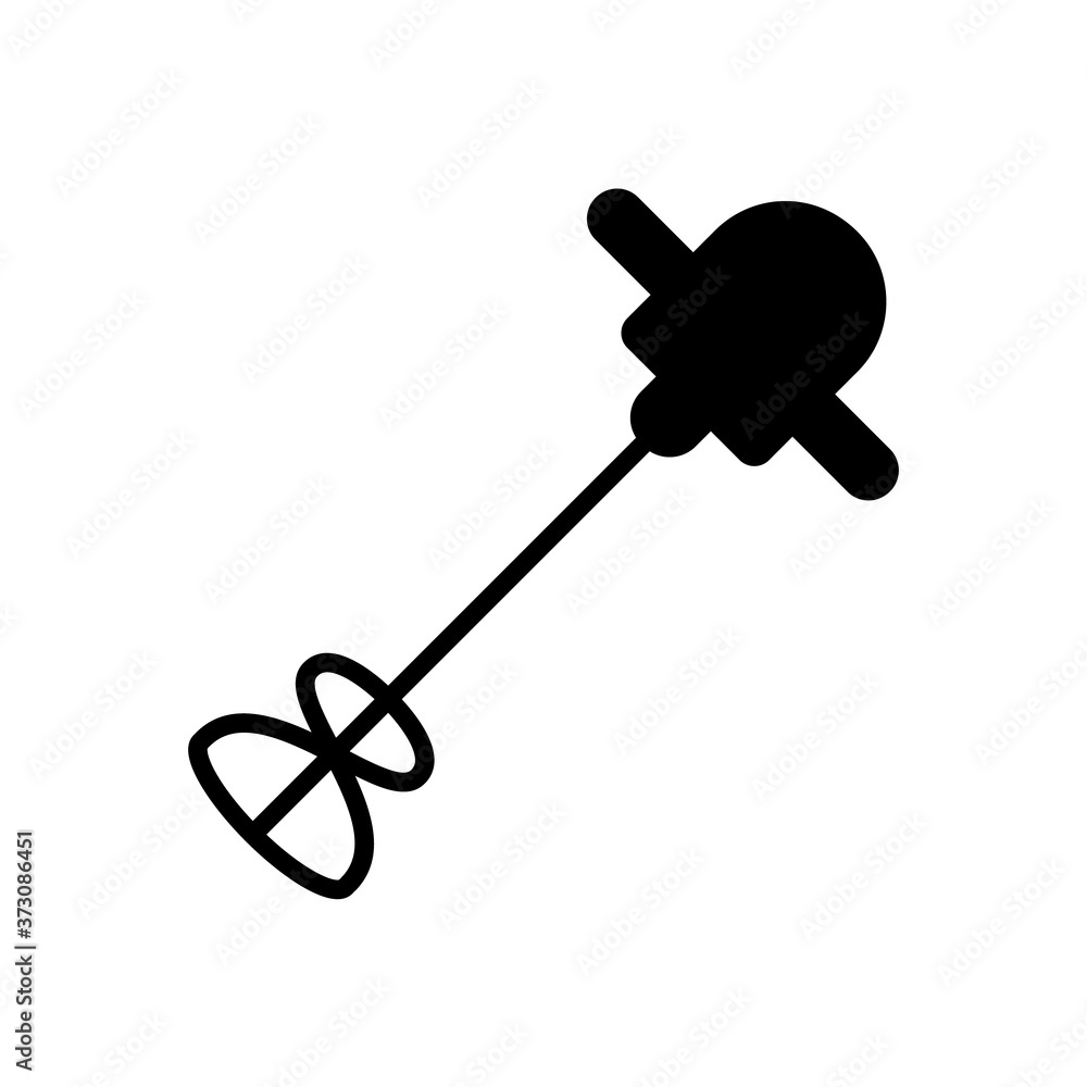 Paint mixing machine. Silhouette icon of Handheld electric cement mixer ...