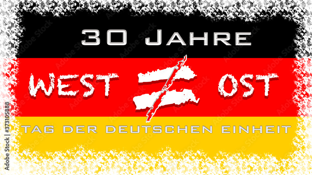 30 Jahre Tag der deutschen Einheit 素材庫插圖 | Adobe Stock