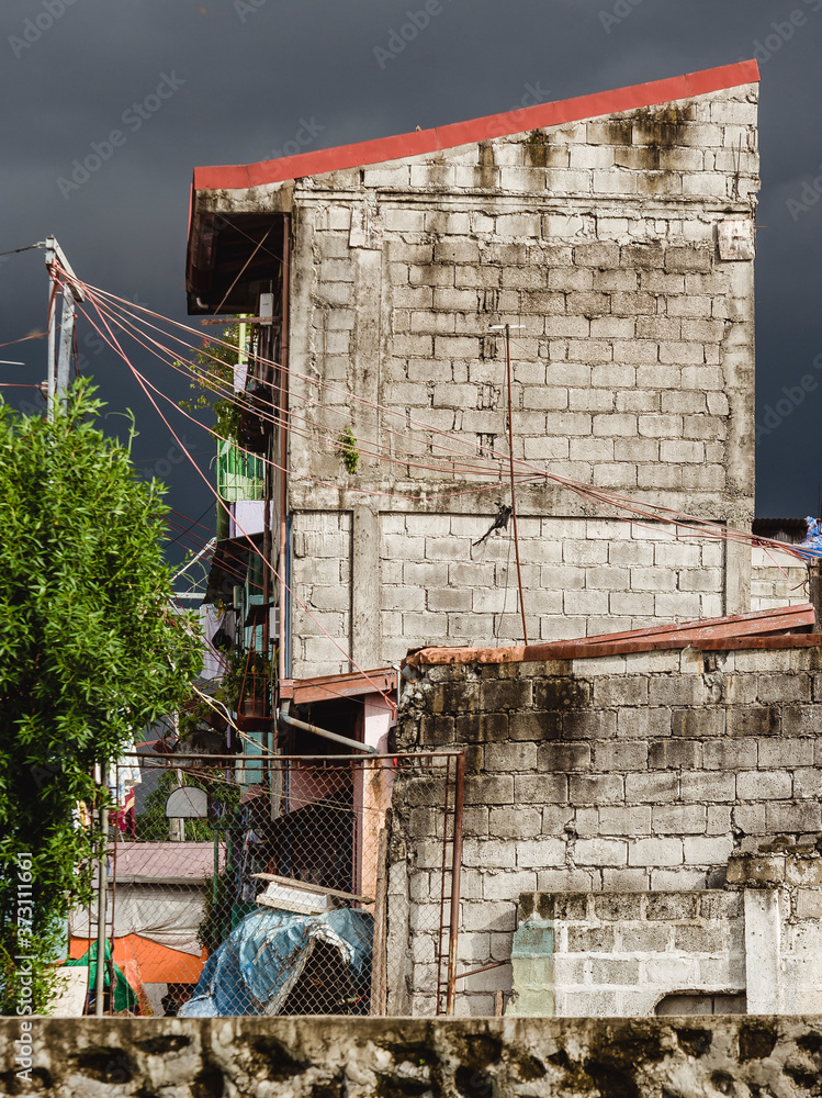 Manila, Philippines - A multistorey makeshift slum house built with ...