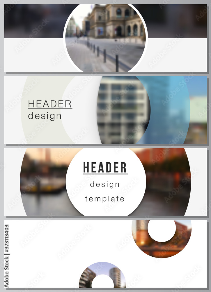 Vector layout of headers, banner templates for website footer design ...