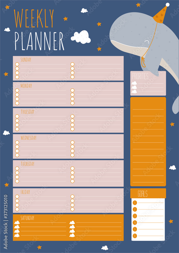 Cute Weekly School Planner