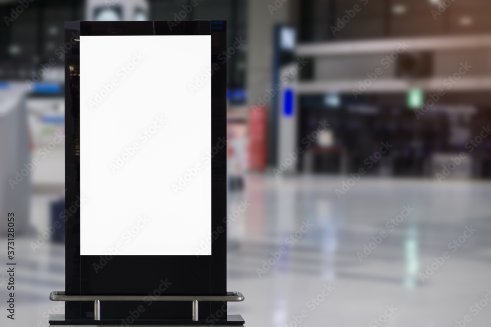 Blank billboards posters in the airport ,Empt White screen at the ...
