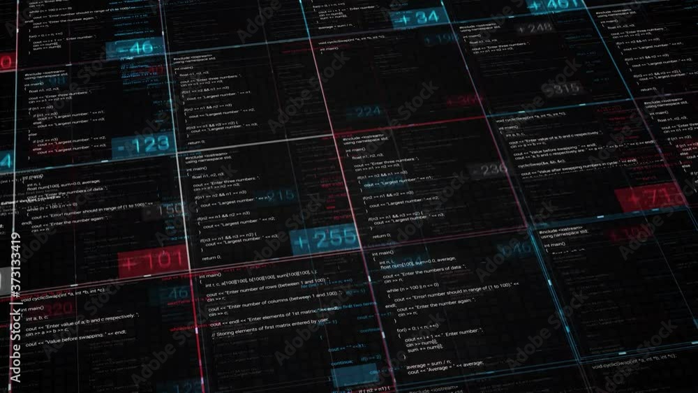 Hacking activities on computer black screen. Animation. Cybercrime network activities with ...