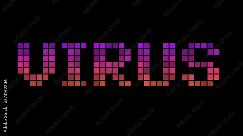Virus style font dissolving, alphabet letters. Black background ...