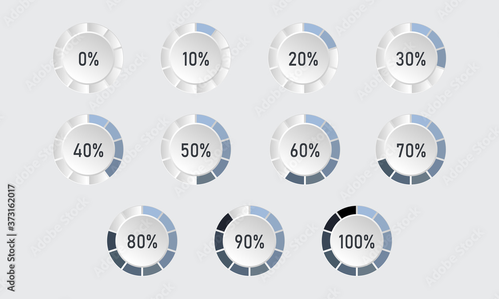 percentage info-graphics , Set of circle percentage indicators ...