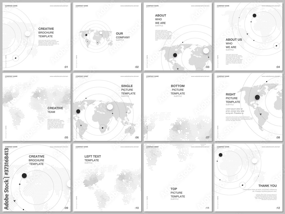 Brochure layout of square format covers design templates for square ...