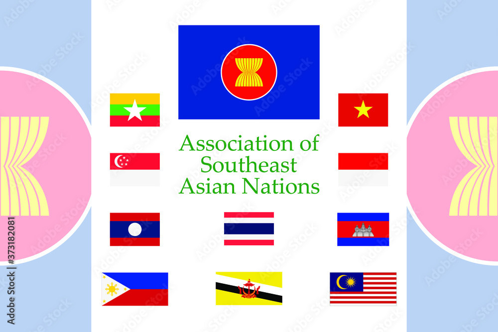 Vetor do Stock: Set icons flags of South-East Asia. Vector image of the ...