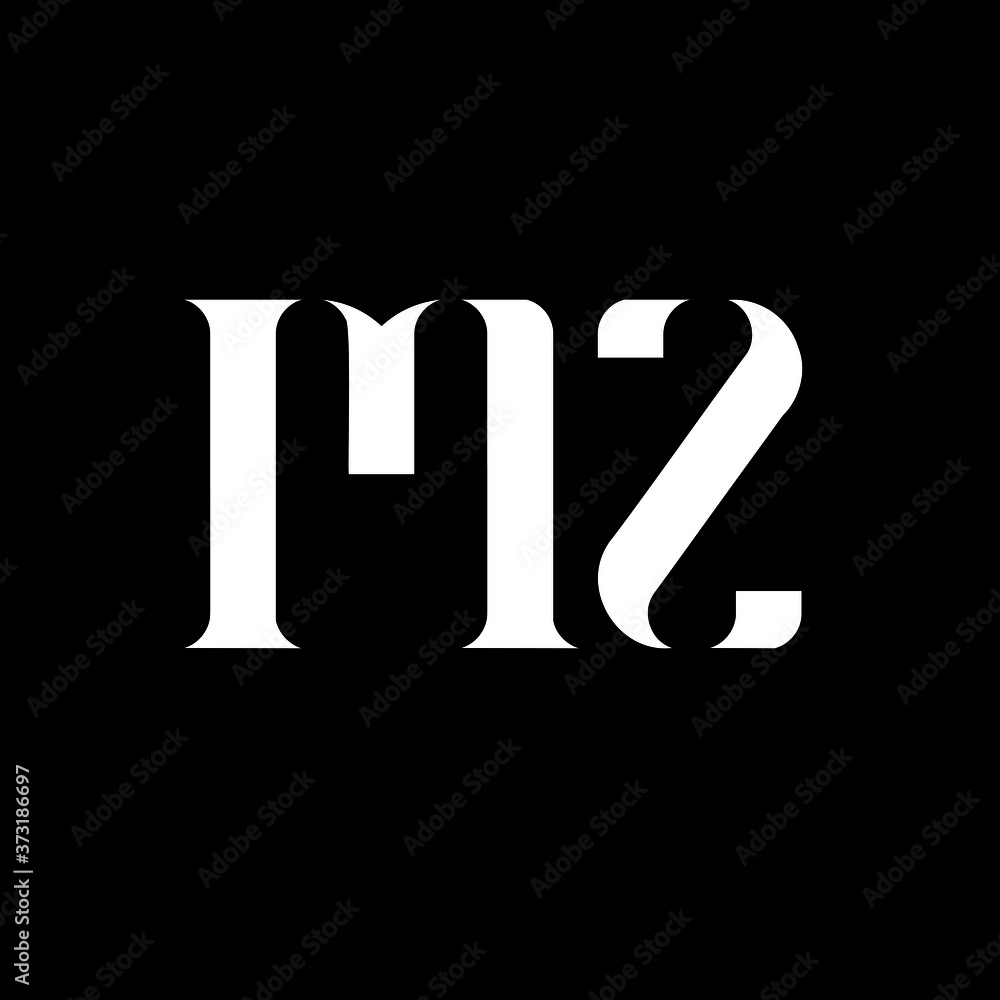 MZ M Z letter logo design. Initial letter MZ uppercase monogram logo ...