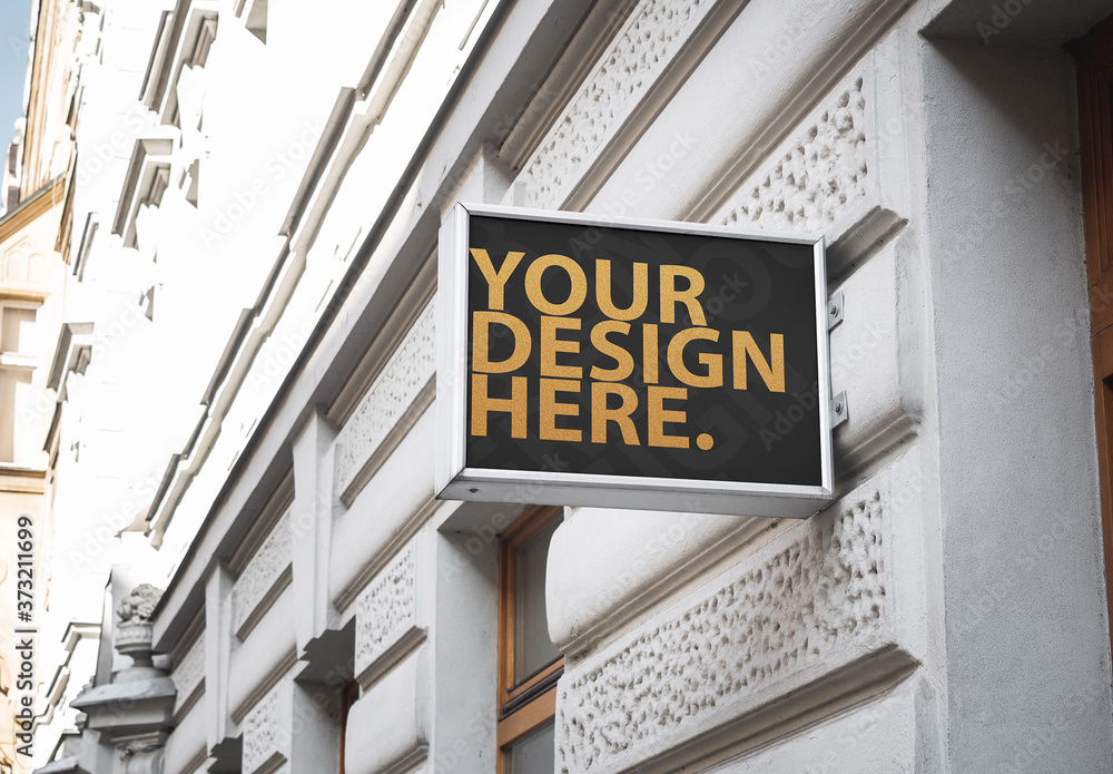 Outdoor Business Sign Board Mockup Stock Template | Adobe Stock