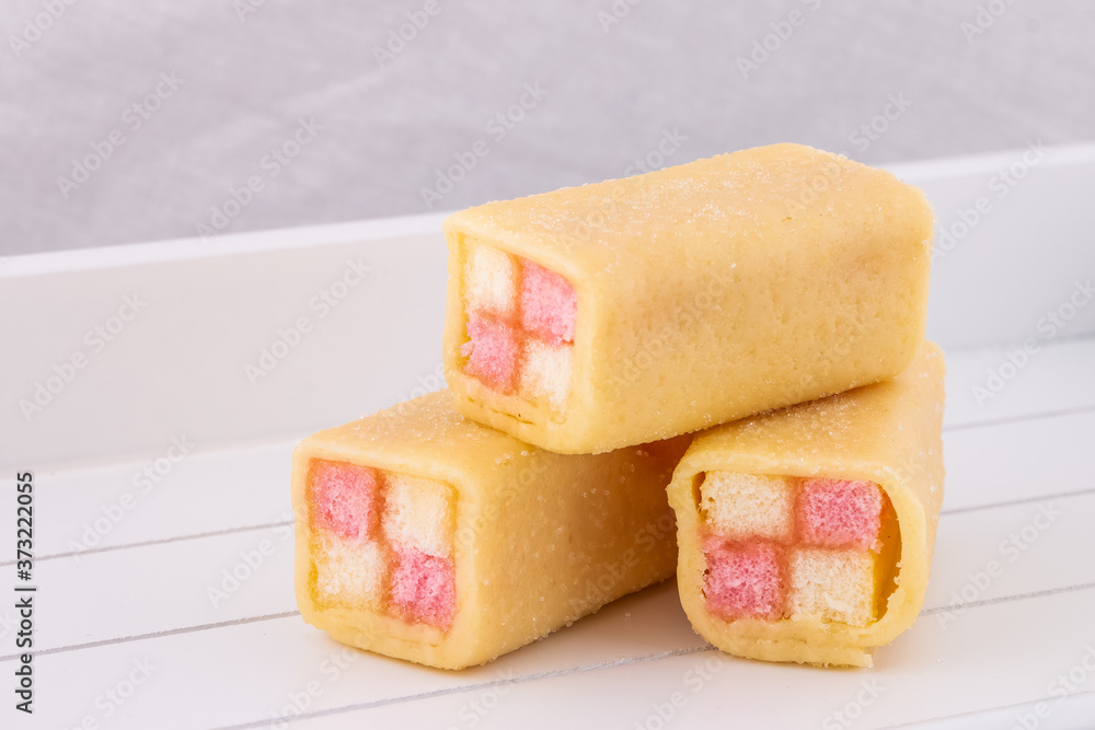 Delicious Battenberg cakes, the traditional sweet afternoon tea snack ...