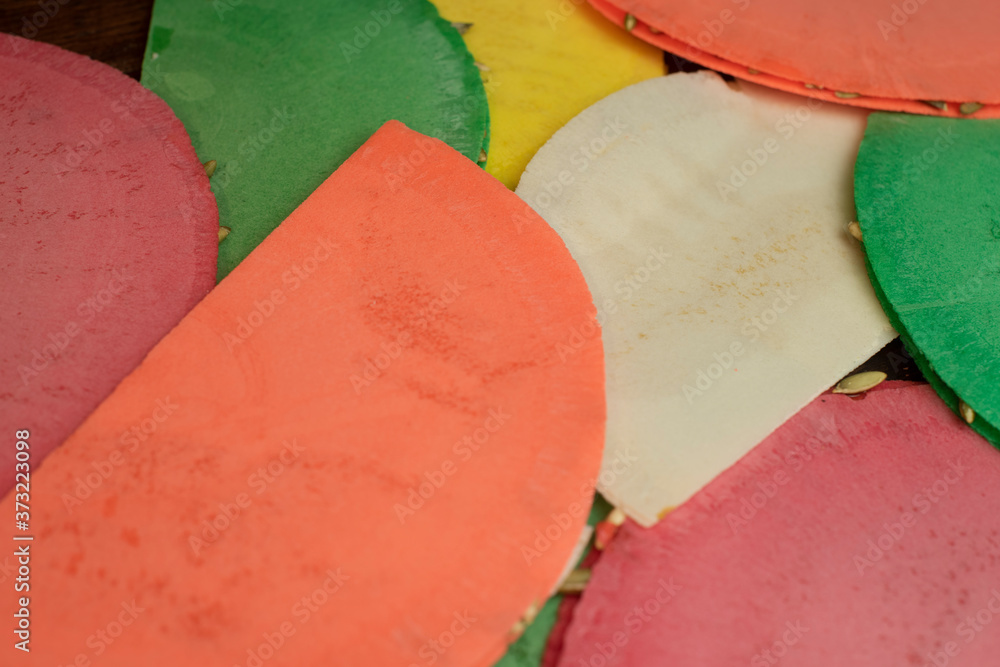 obleas, dulce mexicano colores pepita Stock Photo | Adobe Stock