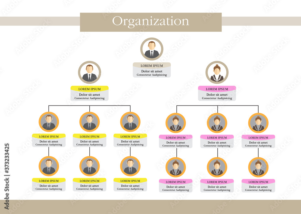 Vektorová grafika „Organization Chart Infographics with People Icon and ...