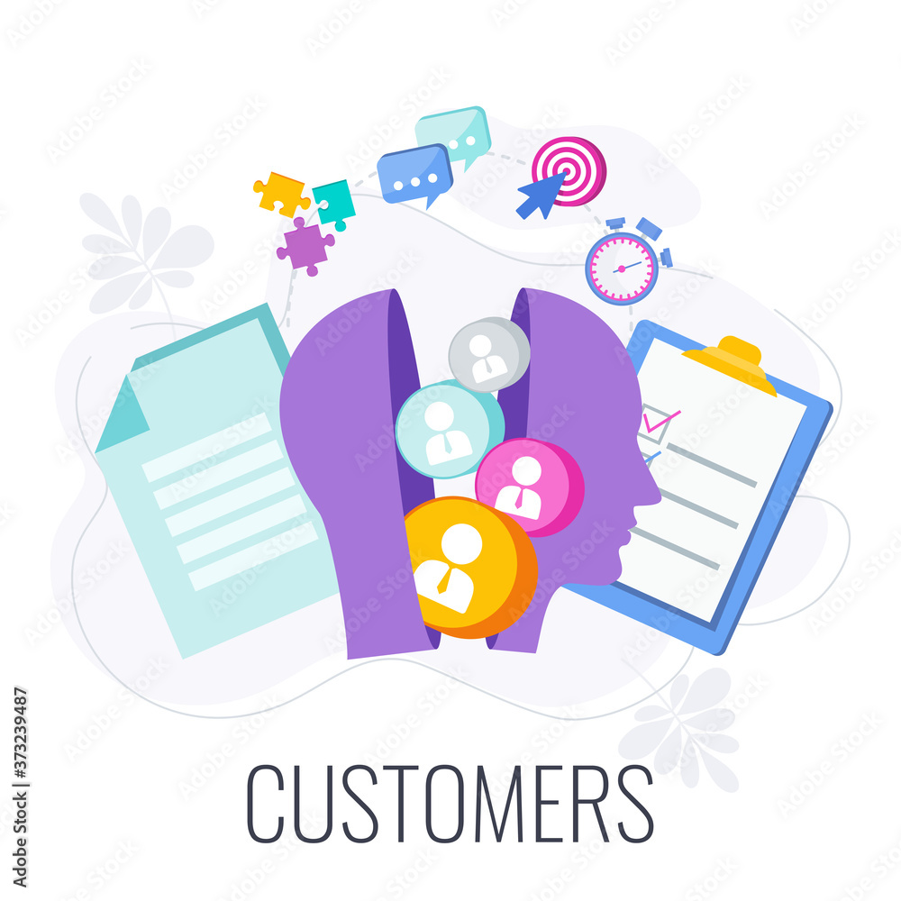 Client, customer, consumer infographics pictogram. Stock Vector | Adobe ...