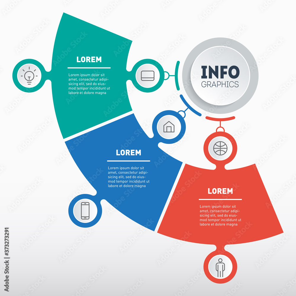 Vektorová grafika „Concept of Business presentation with 3 steps ...