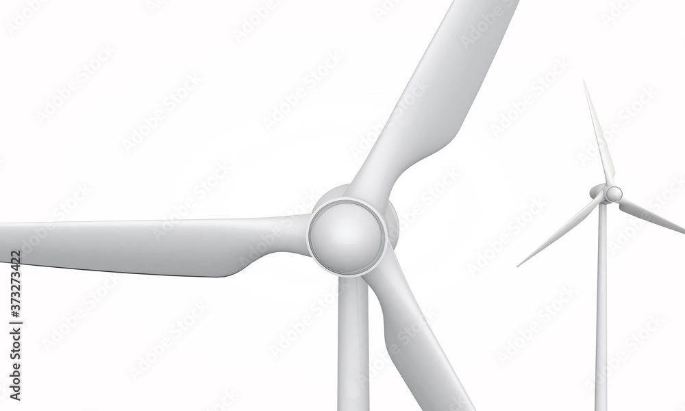 Wind turbine isolated on a white background Stock Illustration | Adobe ...