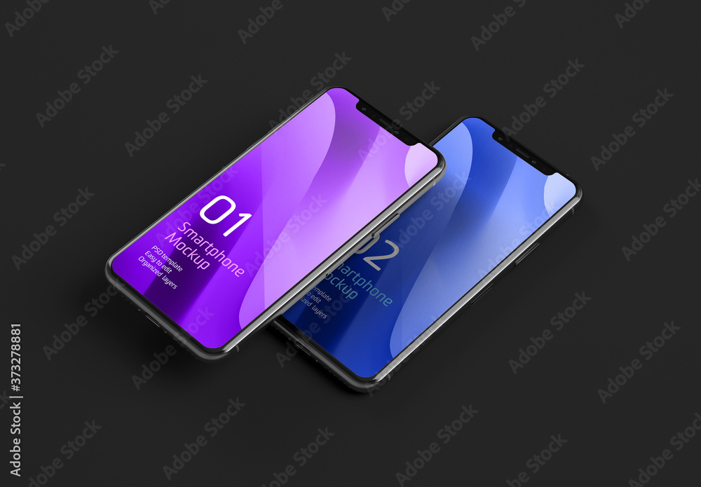 Smartphone Mockup for App and Mobile Web Design Stock Template | Adobe ...