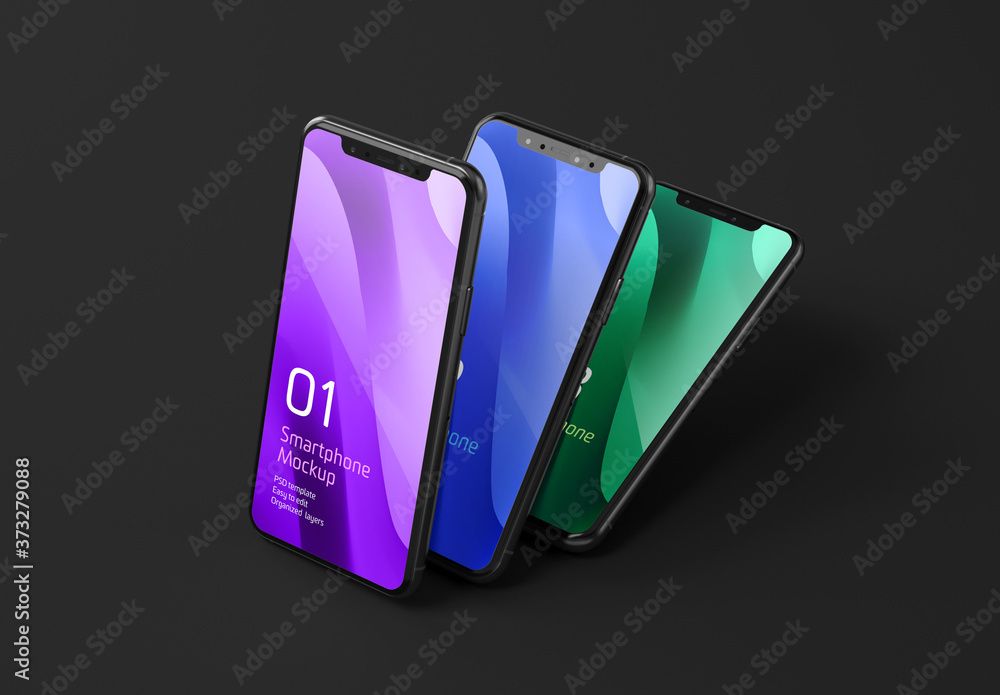 Smartphone Mockup for App and Mobile Web Design Stock Template | Adobe ...