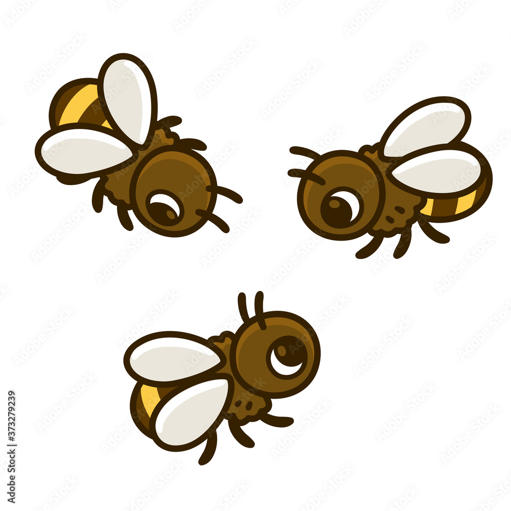 Cartoon honey bees drawing Stock Vector | Adobe Stock