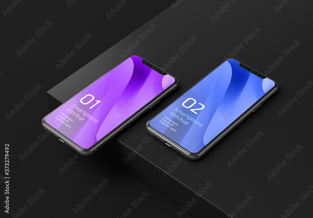 Smartphone Mockup for App and Mobile Web Design Stock Template | Adobe ...