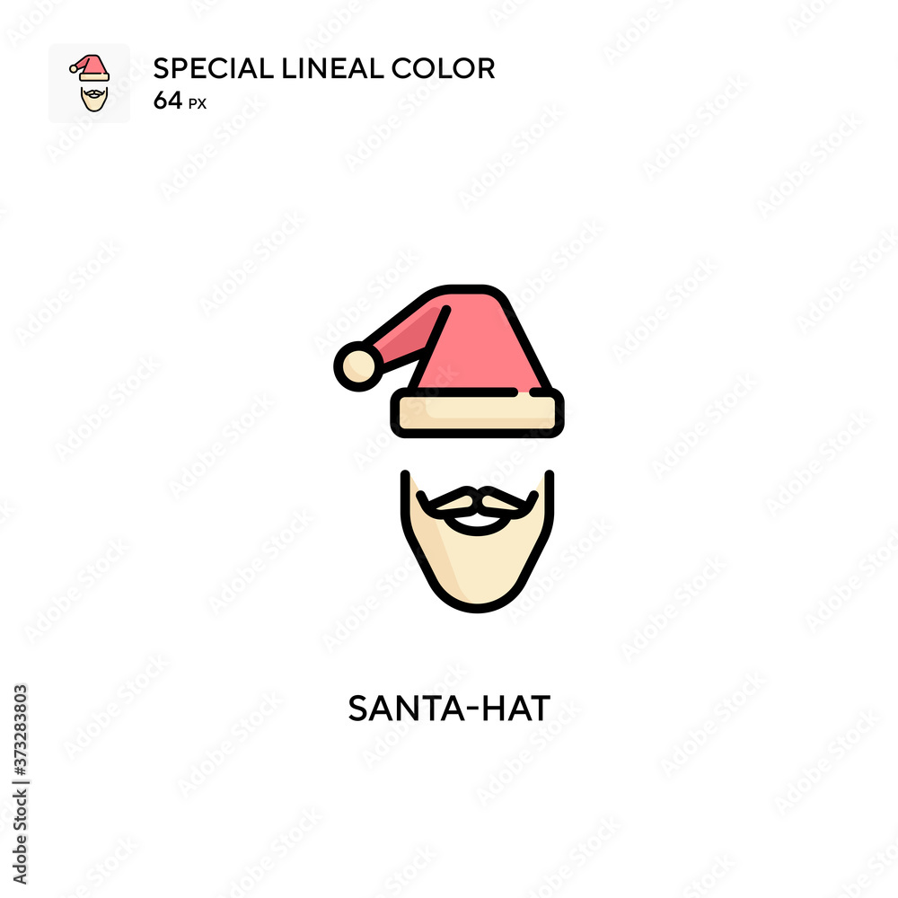 Santa-hat Special lineal color icon. Illustration symbol design ...