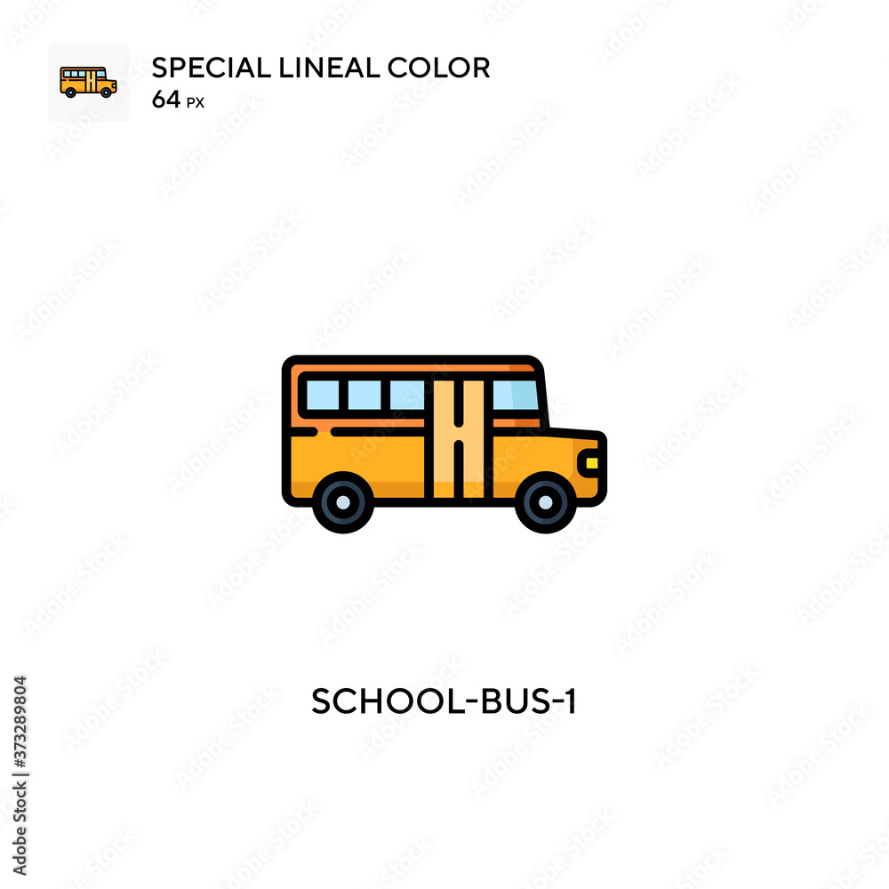 School-bus-1 Special lineal color icon. Illustration symbol design ...