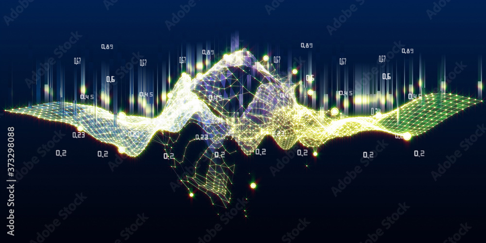 Abstract Visualization Analyze Algorithm Wavy Grid Data Big Data Artificial Intelligence