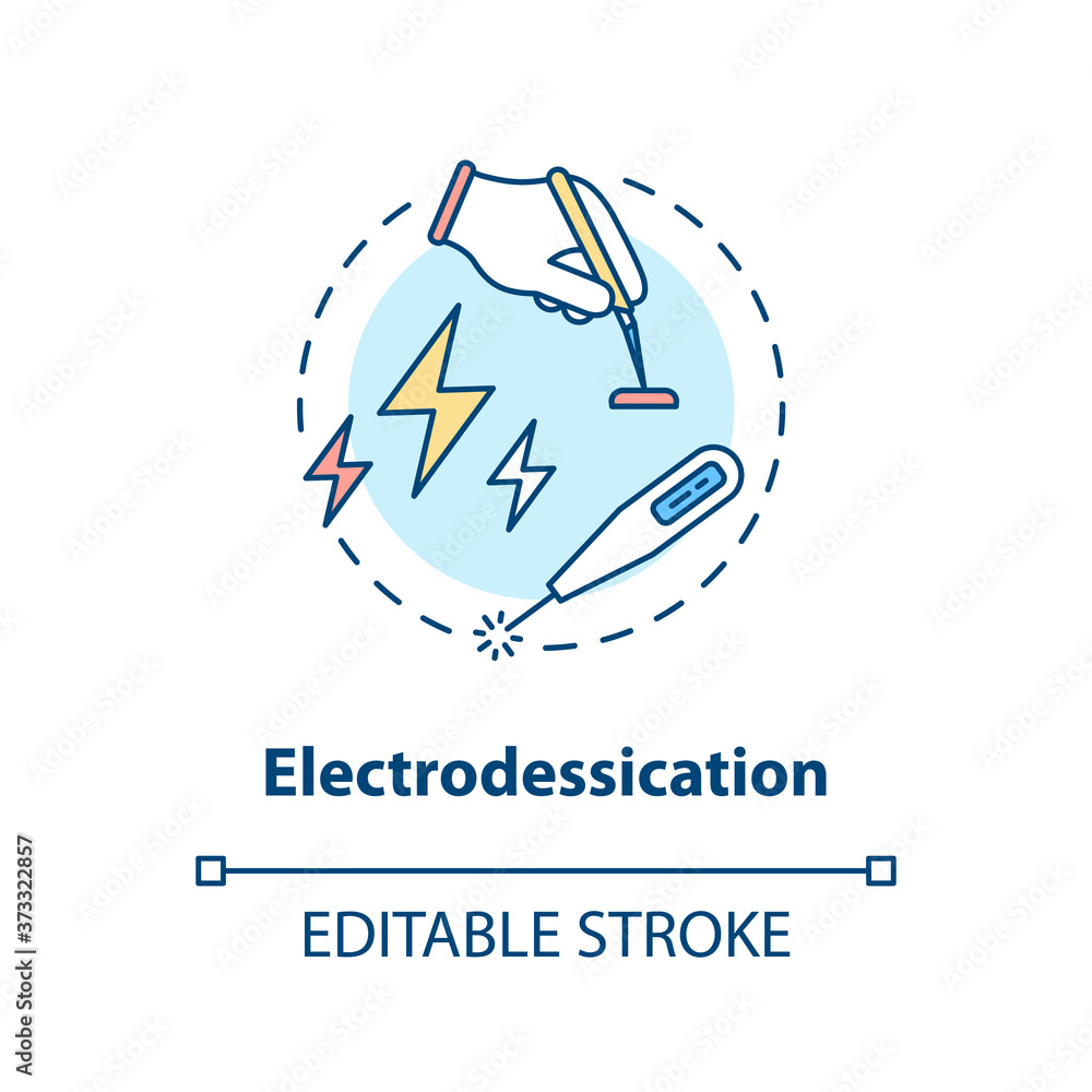 Electrodessication concept icon. Skin laser procedures. Curettage ...