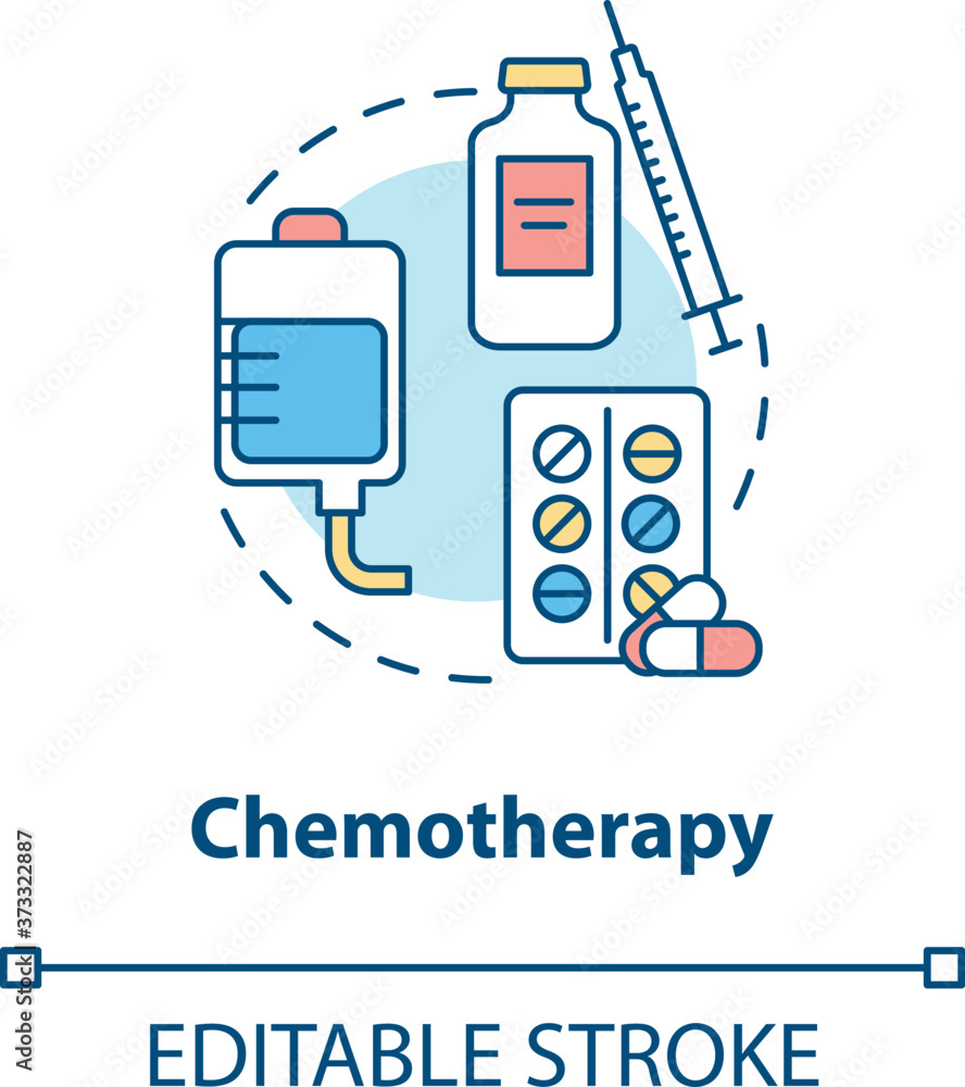 Chemotherapy concept icon. Anti cancer drugs. Intravenous chemotherapy ...