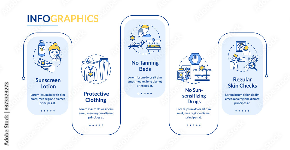 Vektorová grafika „Skin cancer prevention vector infographic template ...